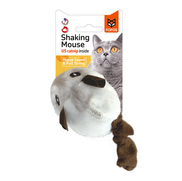 Buy FOFOS Pull String & Sound Chip White Shaking Mouse Cat Toy in Dubai ...